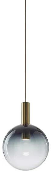 Bomma Luxusní závěsné svítidlo Divina s baldachýnem Povrch Montury: Broušená zlatá, Barva skla: švestková