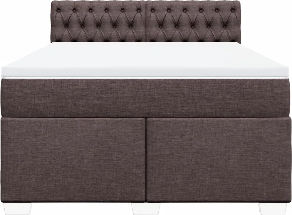 Box spring postel s matrací tmavě hnědá 160x200 cm textil 3288249