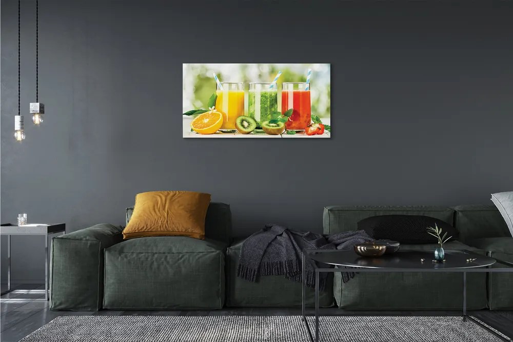 Obrazy na plátně Koktejly Strawberry Kiwi 100x50 cm