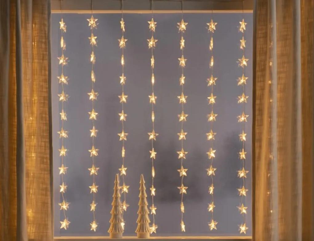 Vánoční LED závěs s 80 hvězdičkami, 2,5m, různé varianty na výběr Barva: Teplá bílá