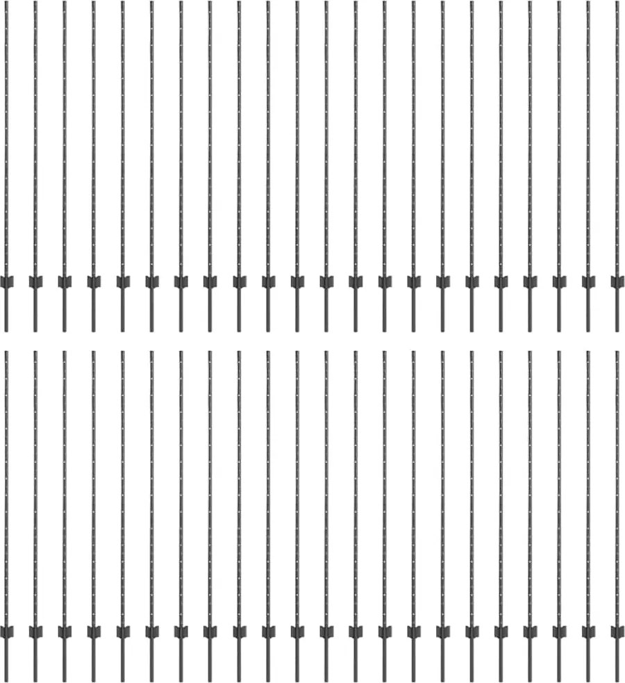 Zabudovaný plotový sloupek 44 ks Šedá 200 cm 3335943