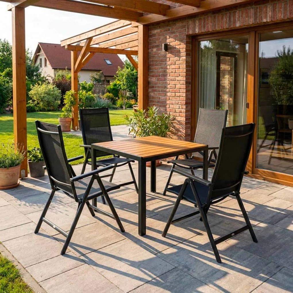 Vikio Zahradní set 90x90 pro 4 osoby přírodní V133P