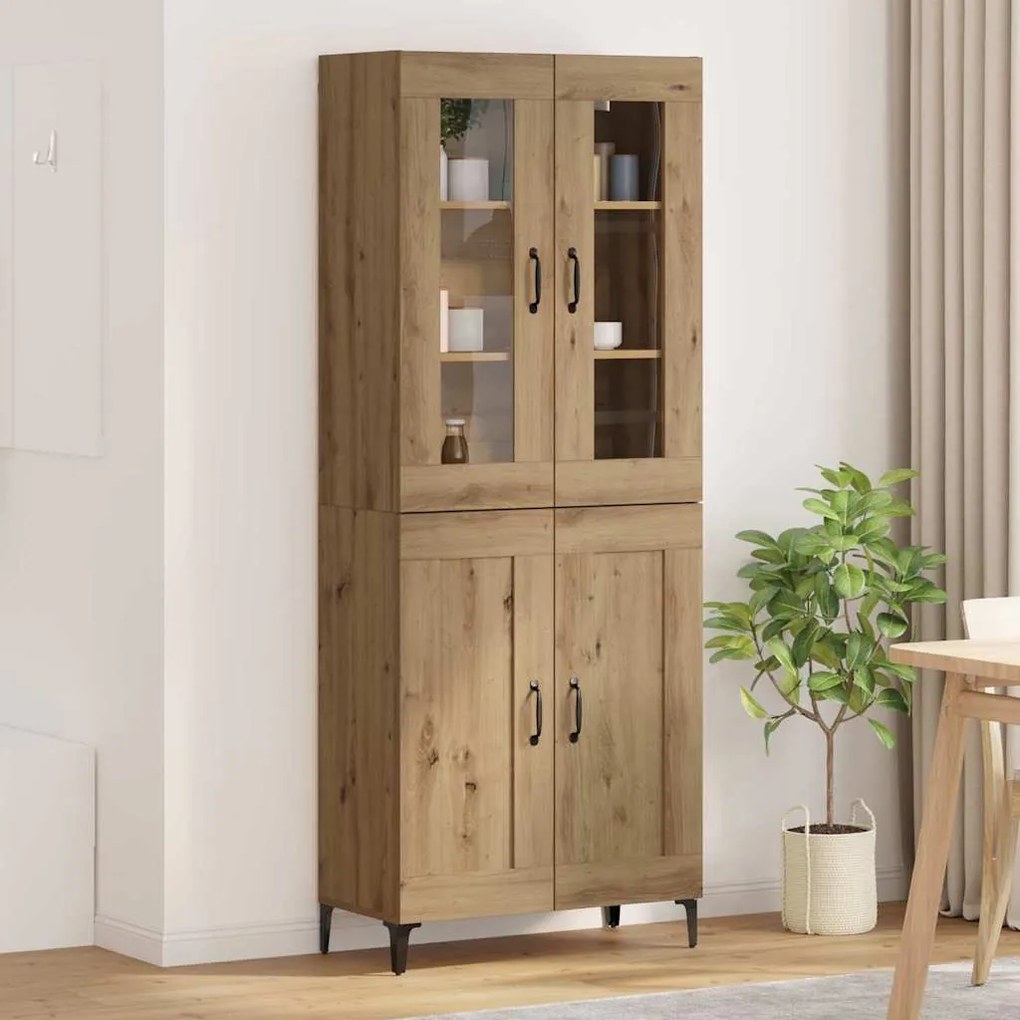 Vysoký bufet Artisanový dub 69,5 x 34 x 180 cm Kompozitní dřevo 3403581