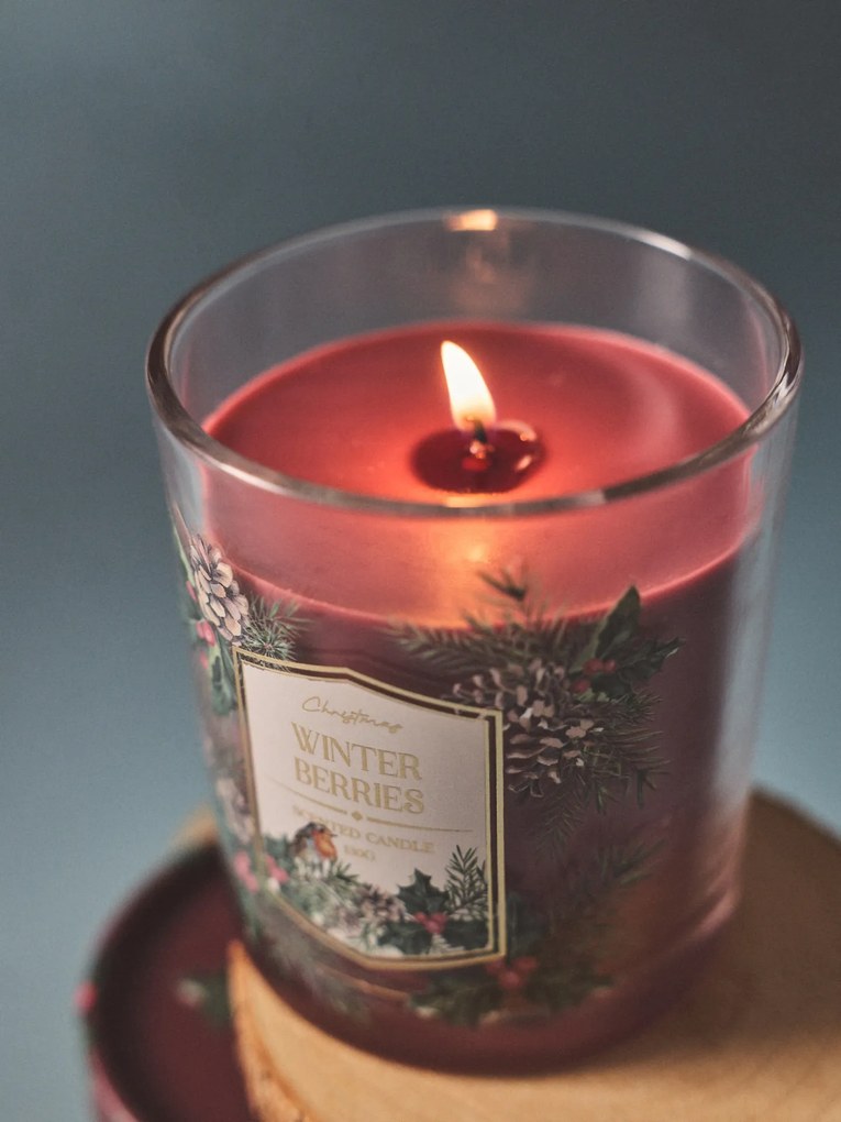 Sinsay - Vánoční vonná svíčka Winter Berries - světle fialová