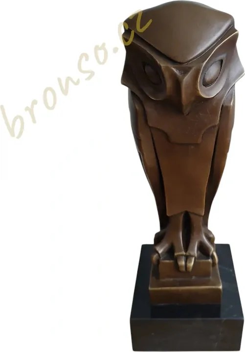 Sova – bronzová socha sovy – Art Deco, Johan Coenraad Altorf