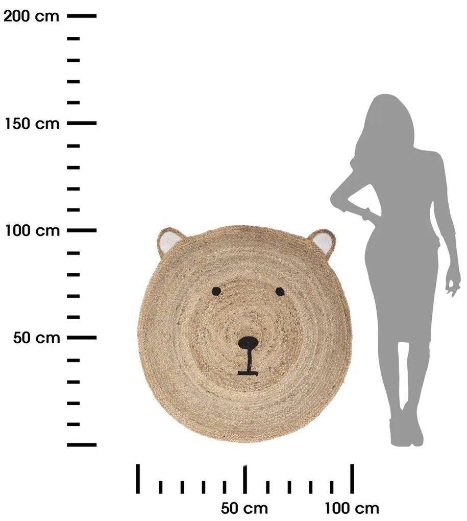 Dětský koberec Bear, (fi) 100 cm, béžová