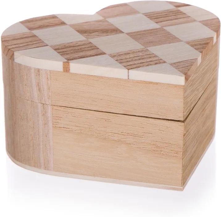 Dřevěná krabička Chess, 10,7 x 10 x 6 cm