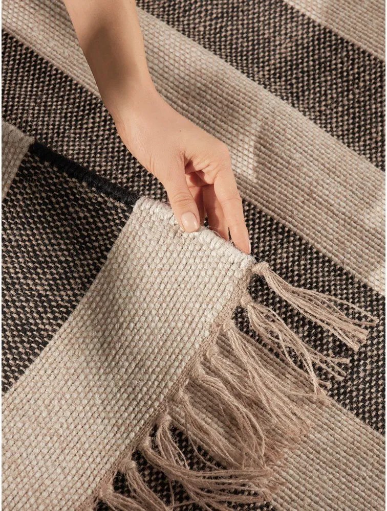 Černý/krémový oboustranný/ručně tkaný jutový koberec 200x300 cm Playa – Hanse Home