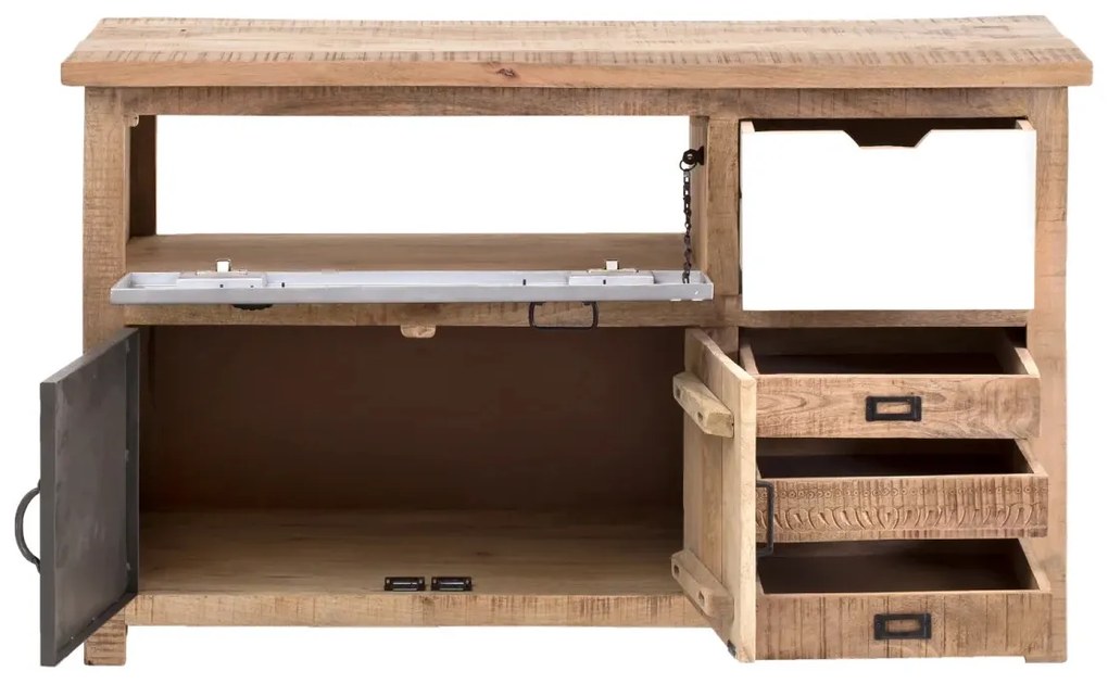 furniture-nabytek.cz - Masivní umyvadlová skříňka Padma z mangového dřeva, lakovaná, přírodní barva