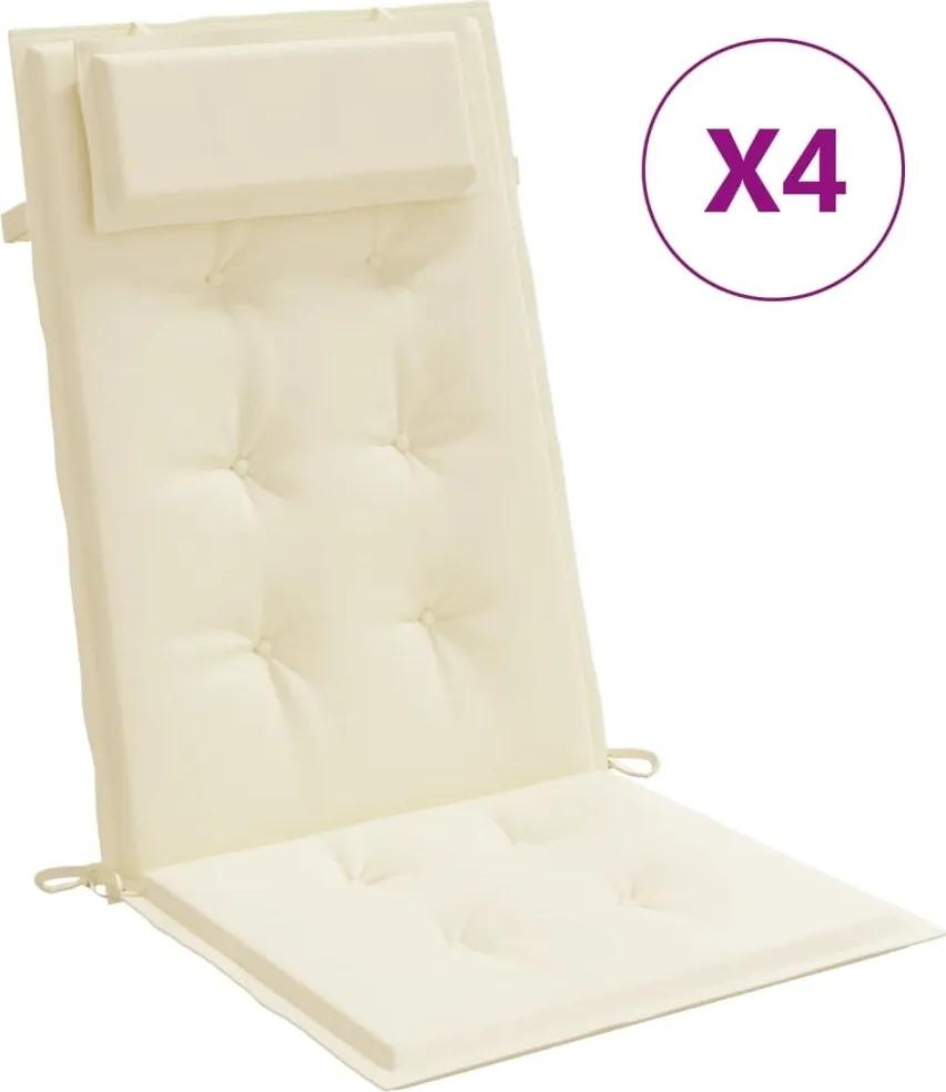 vidaXL Podušky na židli s vysokým opěradlem 4 ks oxford [361881] Barva: Vzor šedá kostka