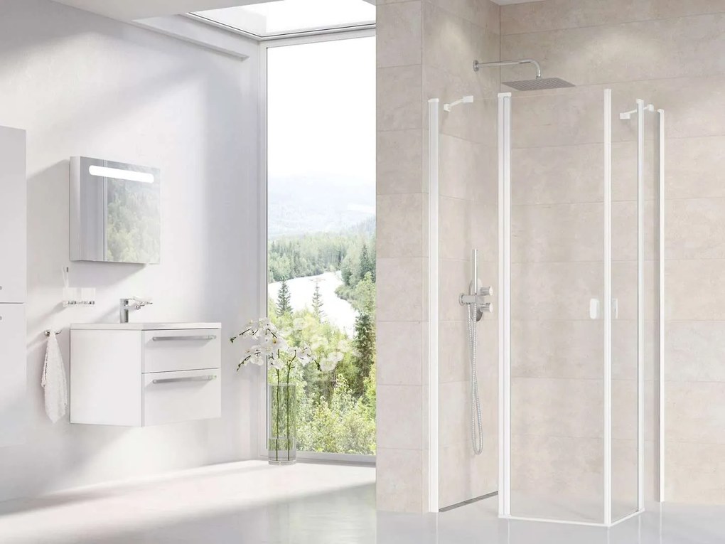 Ravak Chrome - Sprchové dveře CRV2-110, 110x195 cm, matná bílá/čiré sklo 1QVD0E00Z1