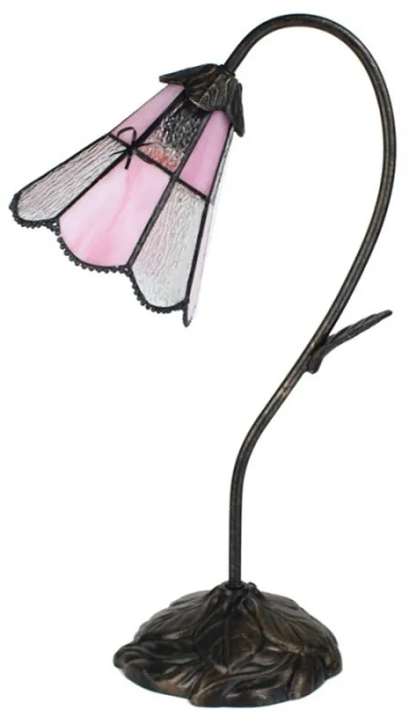 Stolní lampa Tiffany FlowerArc pink – 30x17x48 cm