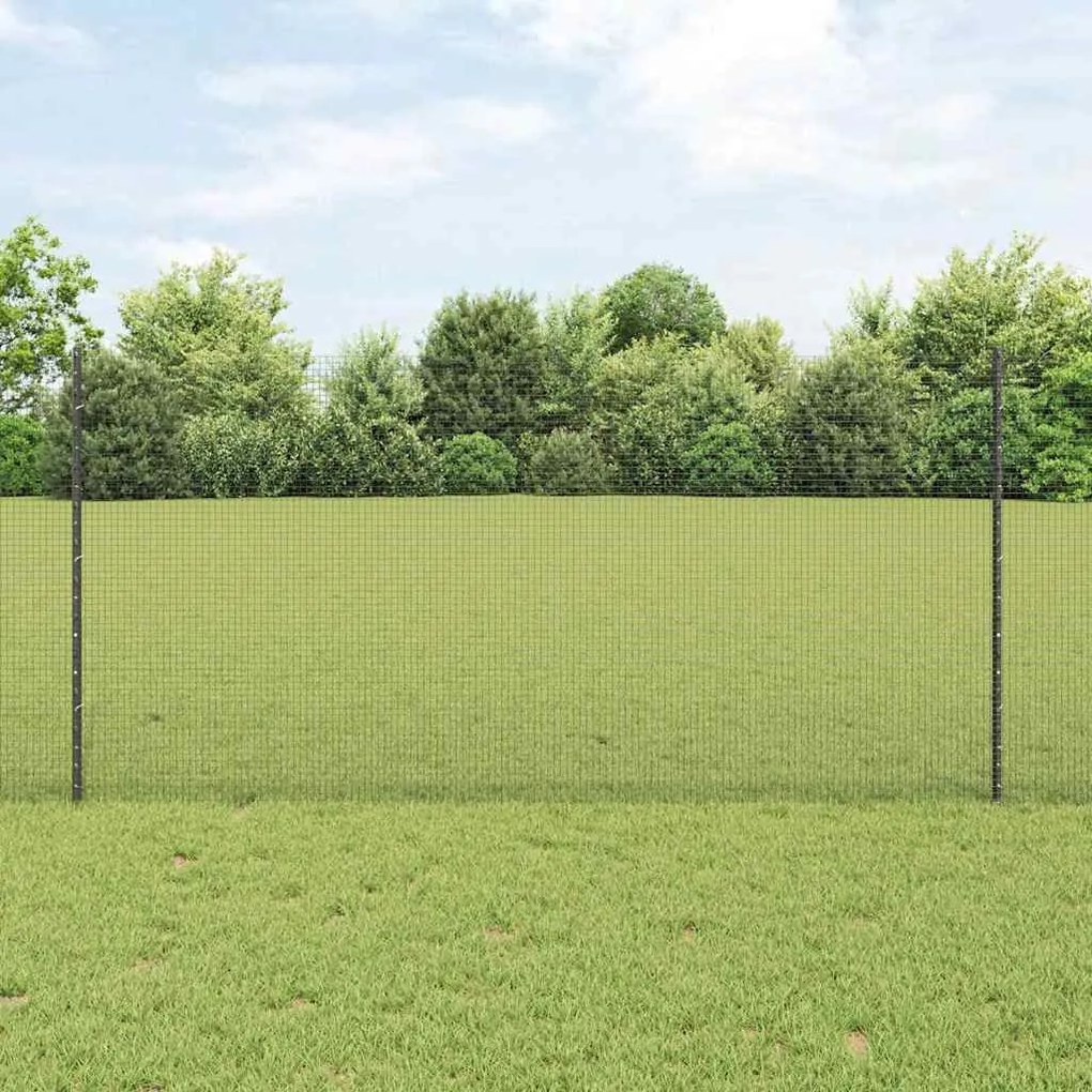 Svařovaná drátěná plotovina s tyčkami 10 x 1,2 m Šedá Síťovina 3336567