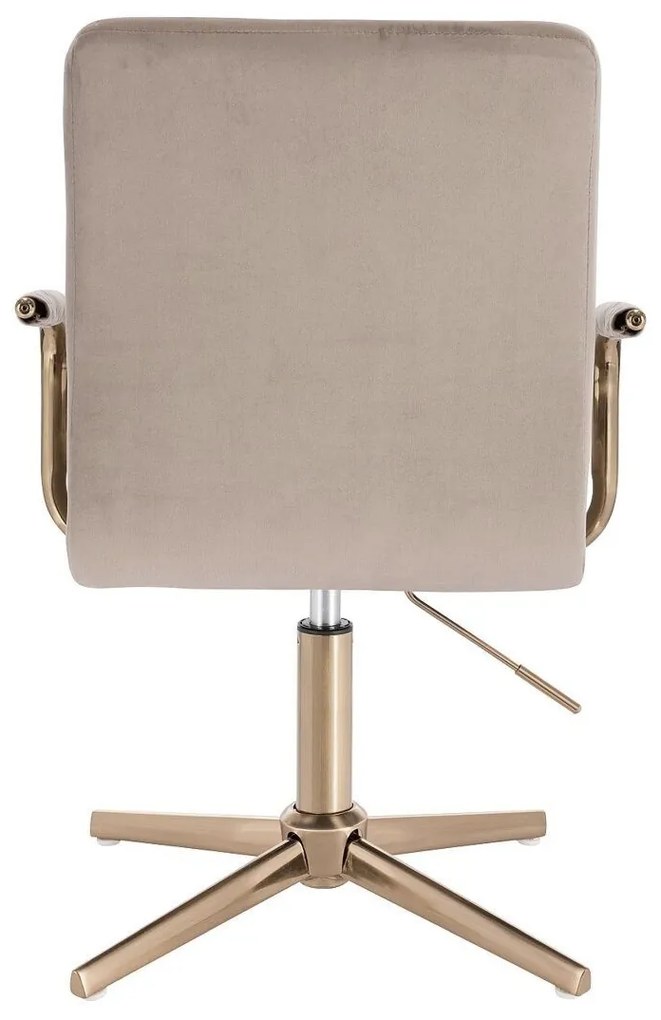 LuxuryForm DESIGN Otočná židle VERONA GOLD VELUR na zlatém kříži - latte