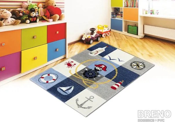 Breno Kusový koberec DIAMOND KIDS 24241/953 pirát, 120x170 cm, Vícebarevné/Modrá