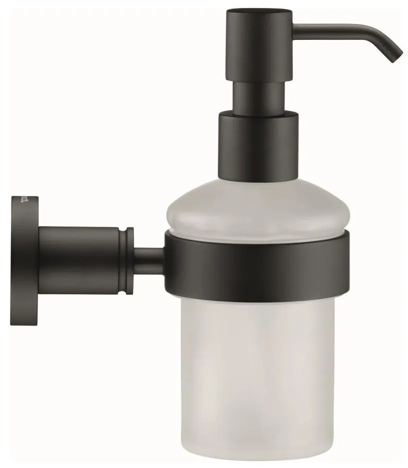 Duravit 99164600 - Nástěnný dávkovač mýdla D-CODE 390 ml mléčné sklo/matná černá 0099164600