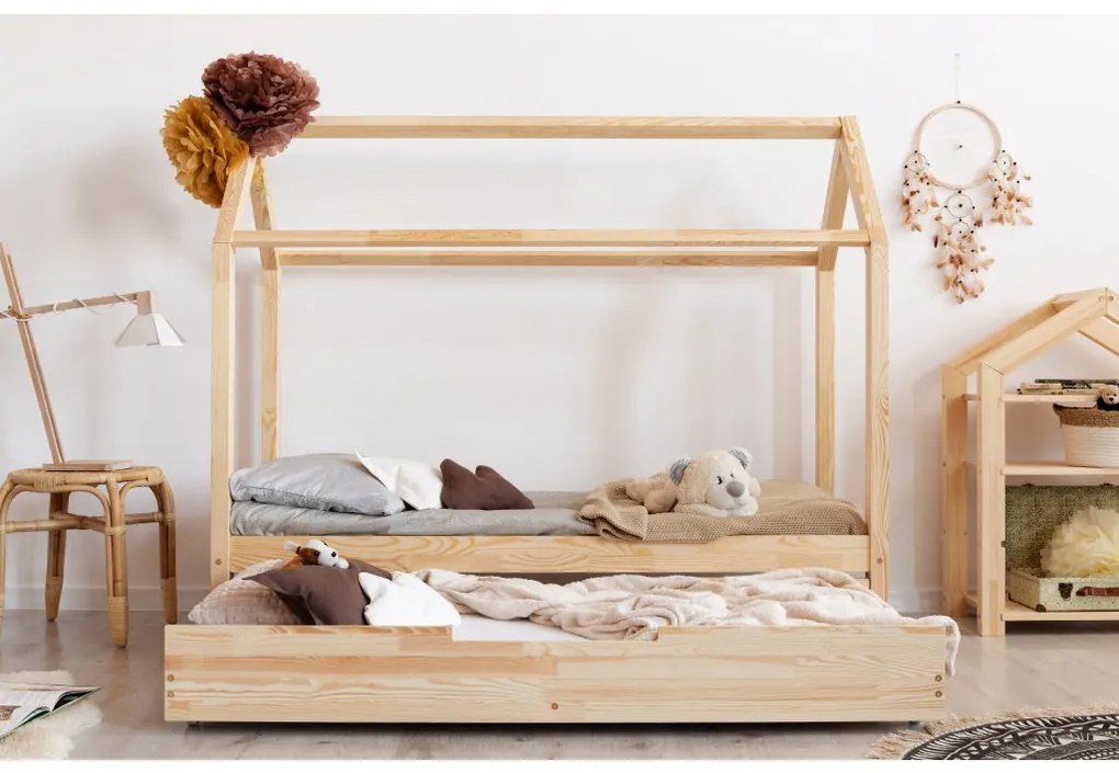Adeko Dětská postel domeček Mila M 160x70 Velikost postele: 160x70 cm Barva: dekor přírodní dřevo přírodní
