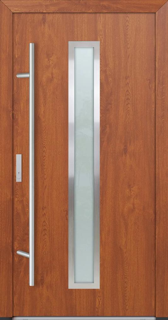 FM Turen - Feldmann & Mayer Vchodové dveře s ocelovým opláštěním FM Turen model DS01 Orientace dveří: Pravé, otevírání dovnitř, Dekor: Winchester, Standardní rozměr dveří včetně rámu: 110 cm x 220 cm - vnější rozměr rámu