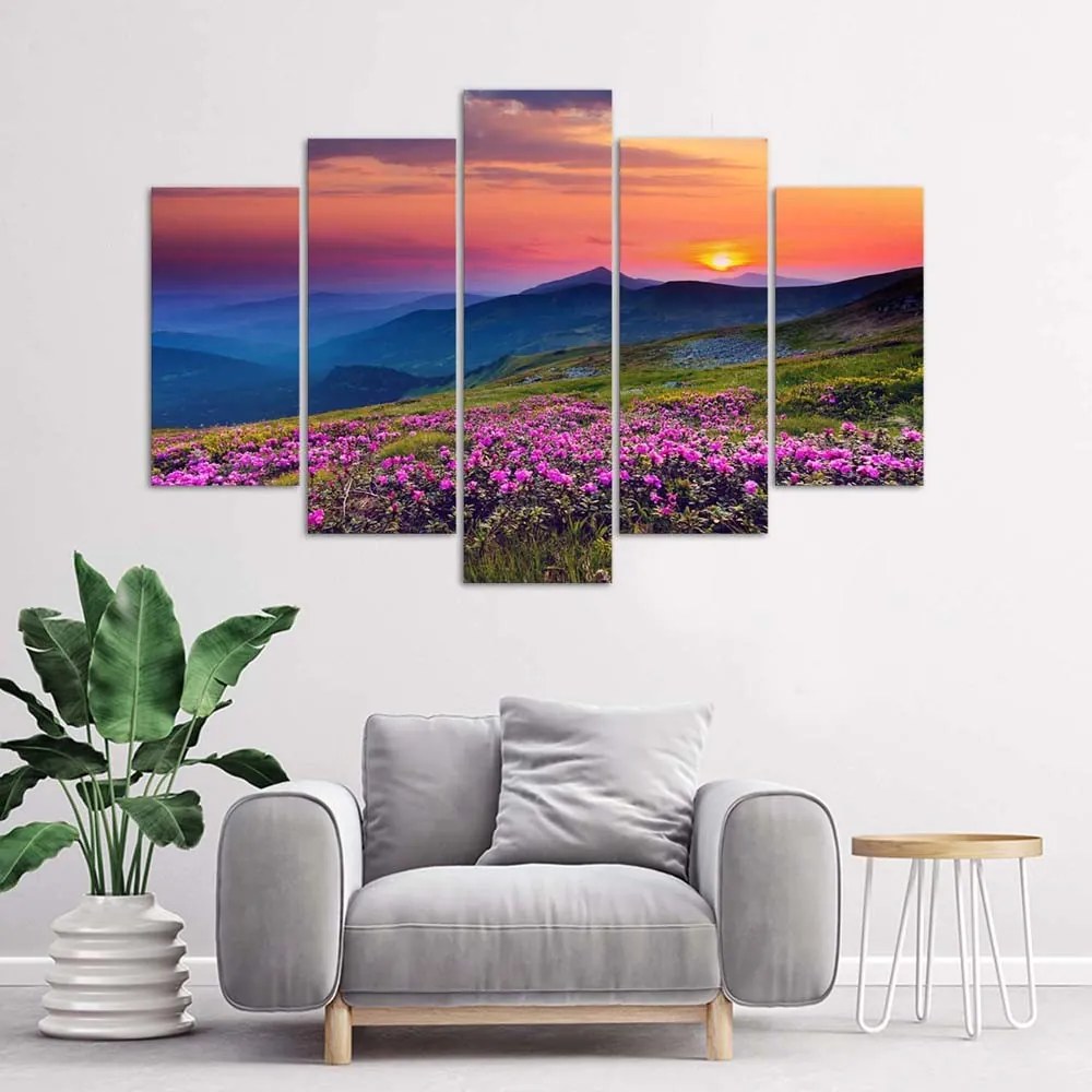 Gario Obraz na plátně Východ slunce - 5 dílný Rozměry: 100 x 70 cm