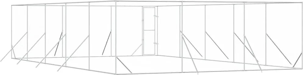 Venkovní psí kotec stříbrný 6 x 10 x 2 m pozinkovaná ocel 3190461