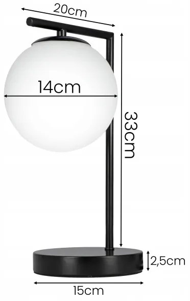 Stolní lampa 1xE27/40W/230V černá/bílá