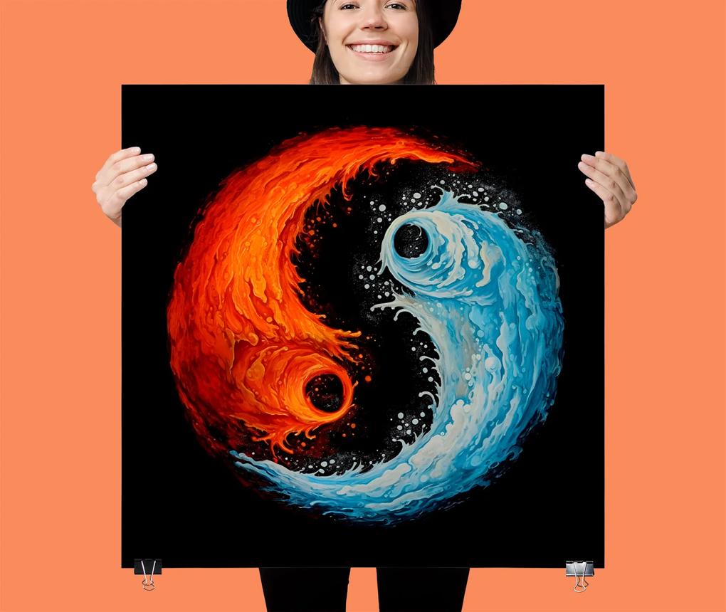 Plakát - Yin Yang Oheň Voda FeelHappy.cz Velikost plakátu: 120 x 120 cm
