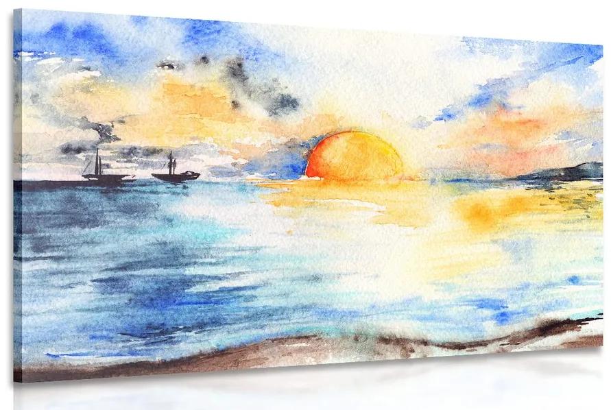 Obraz zářivý západ slunce u moře Varianta: 90x60