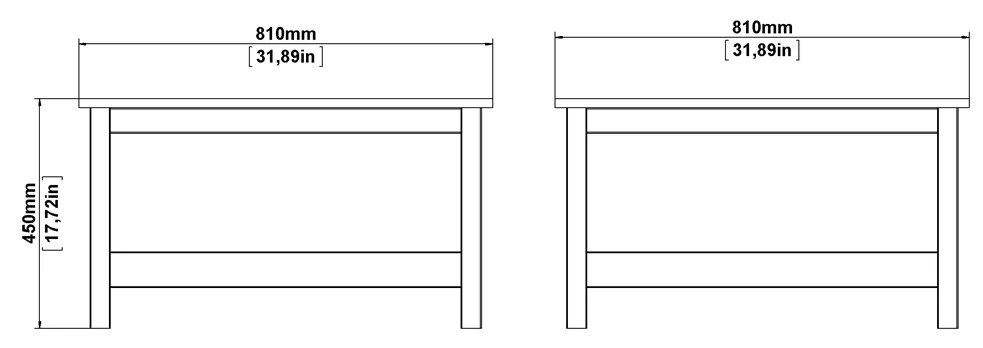 Konferenční stolek Alta - 81 x 45 x 81 cm | černý