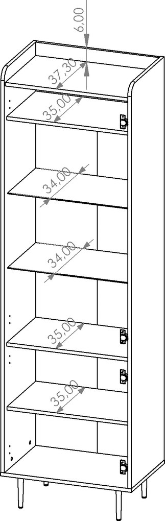 GAB Vitrínová skříň NEFERTUM WIT60, 60 cm
