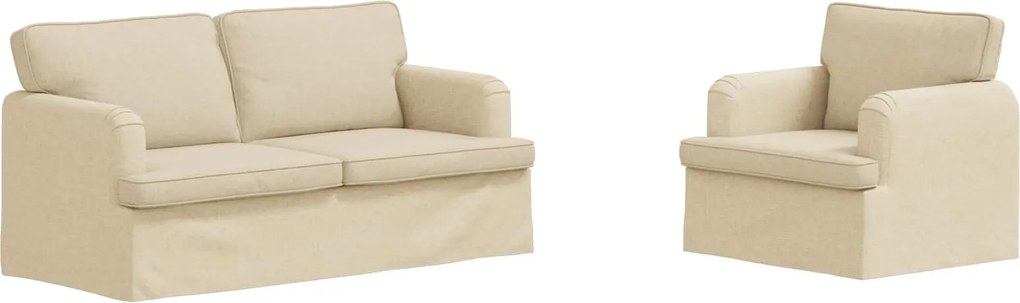 Set pohovek 2 ks Krémová textil 3407565