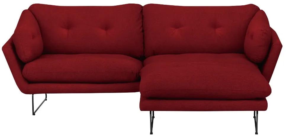 Set červené třímístné pohovky a sedacího pufu Windsor & Co Sofas Comet