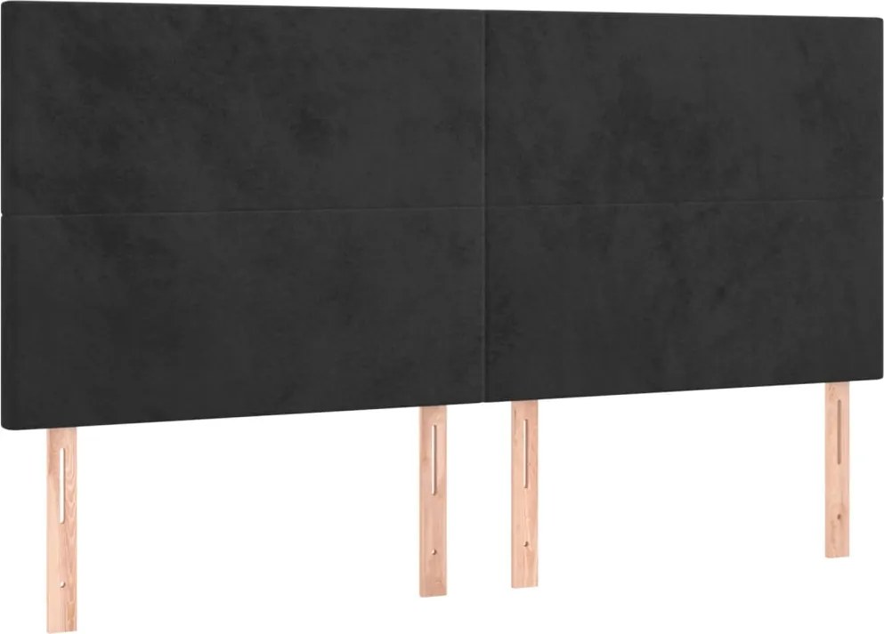 Box spring postel s matrací a LED černá 200x200 cm samet 3136025