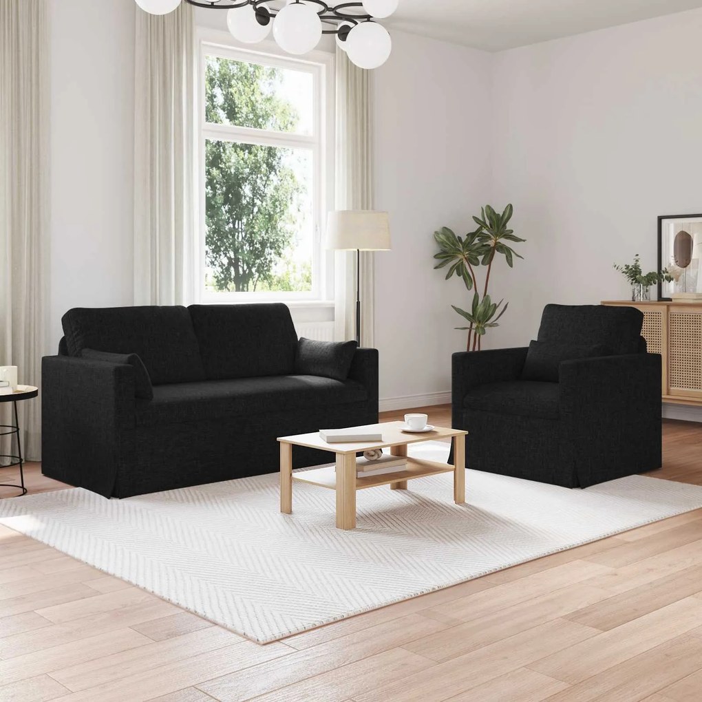 Set pohovek 2 ks Černá textil 3407539