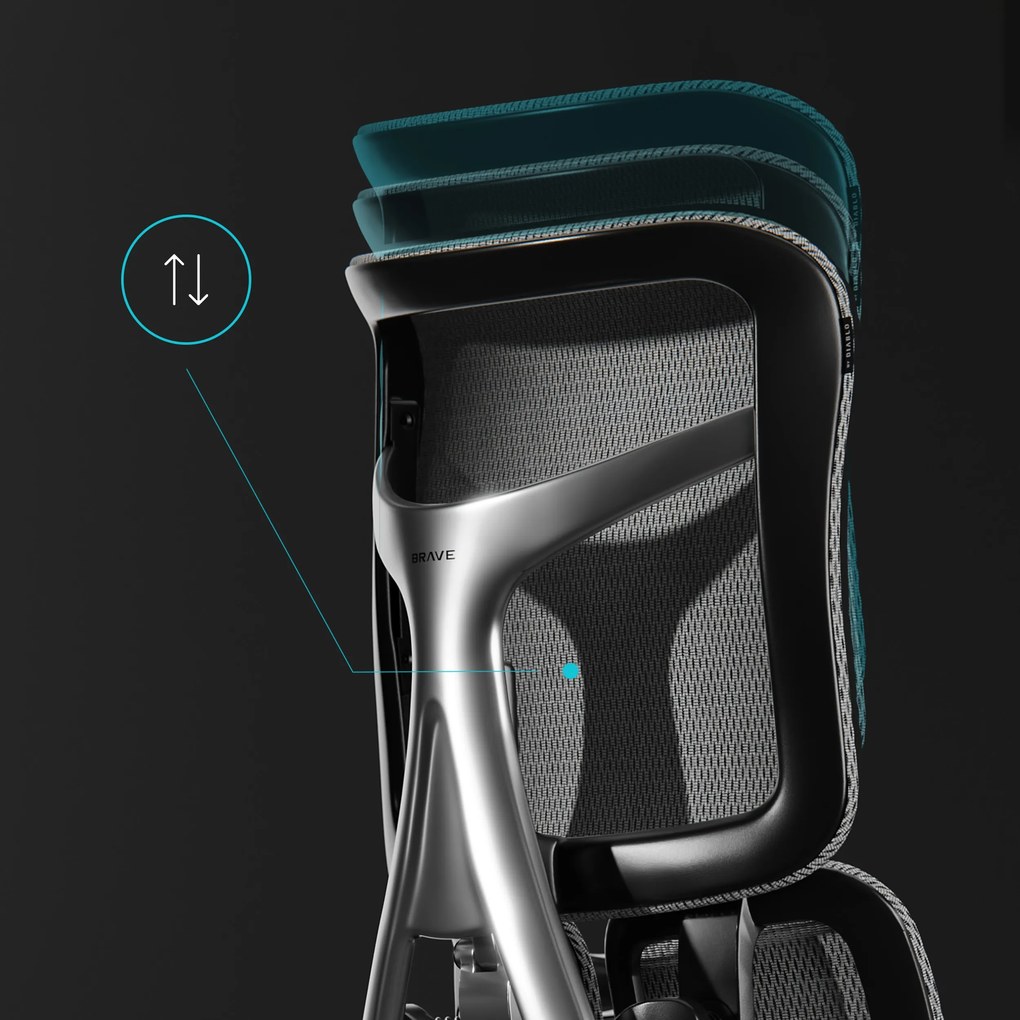 Ergonomická židle s podnožkou černá Premium Normal Size: Diablo V-Kinetic