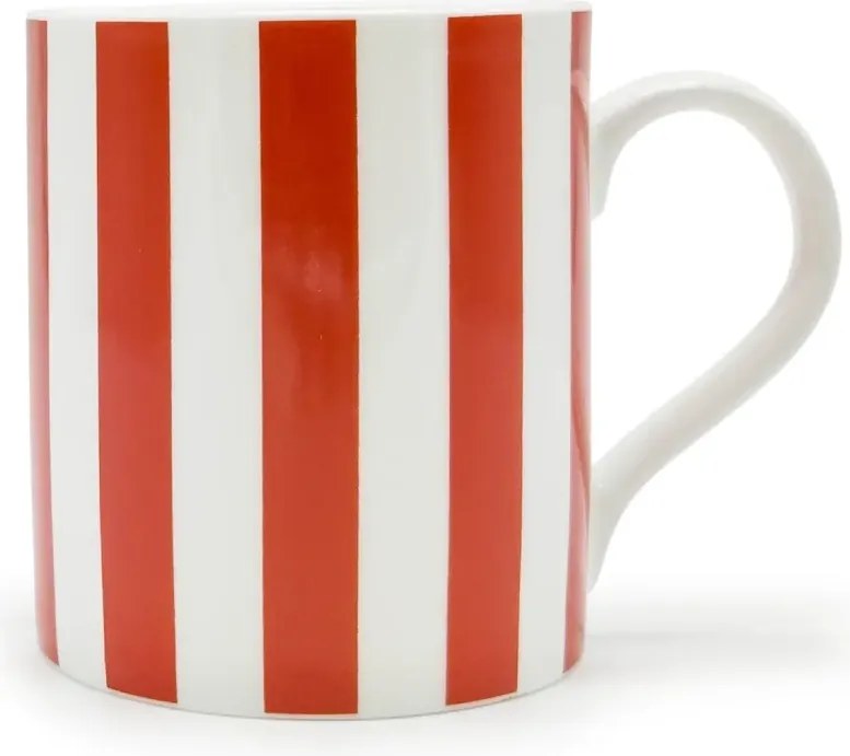 Hrnek Ahoy, 350 ml – porcelán Fine Bone China, červené pruhy, námořnický design