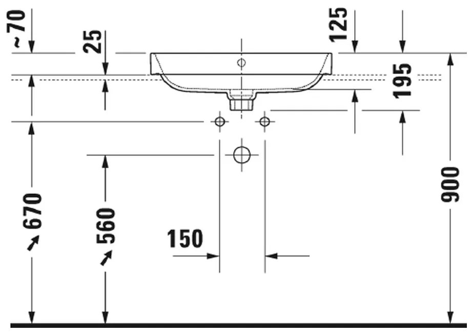 Duravit Happy D.2 Plus - Umyvadlová mísa broušená, 60x46 cm, antracit matná, 2360601360