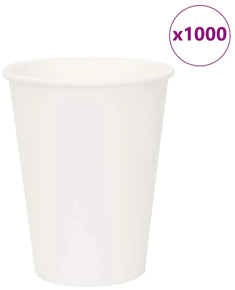 Papírové kelímky na kávu 1000 pcs 12oz 300ml bílé