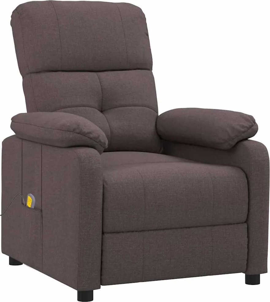 Masážní křeslo tmavě hnědé textil 289677