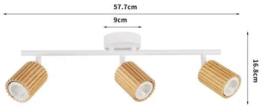 Brilagi - Bodové svítidlo MODERN WOOD 3xGU10/8W/230V dřevo/bílá