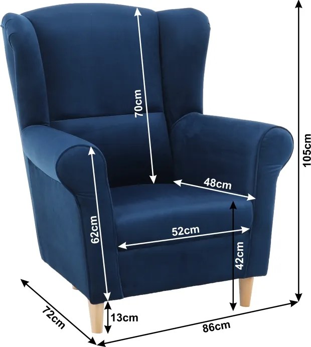 Křeslo ušák CHARLOT — látka, více variant Kondela Patchwork Viorica 1