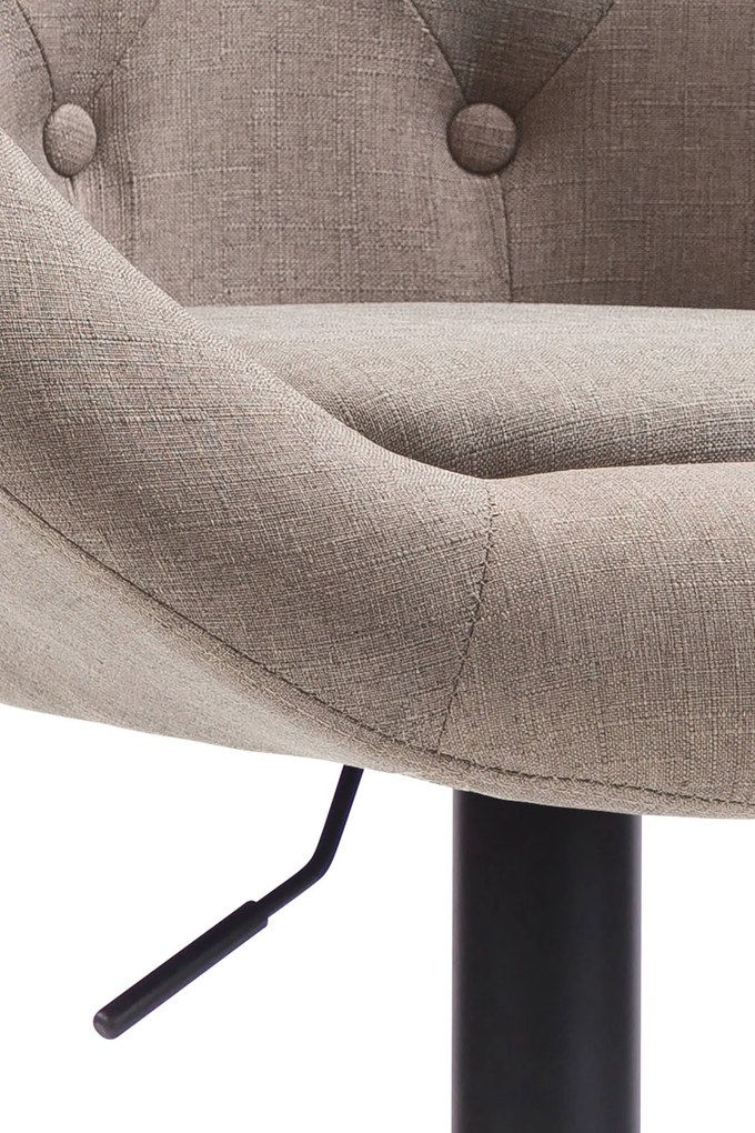 Barová židle London V2 látka černá konstrukce – taupe