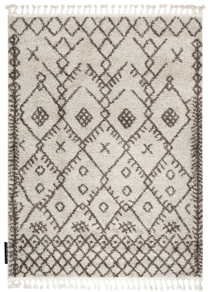 Dywany Łuszczów, Kusový koberec Berber Tanger B5940 cream and brown, 80x150, béžová, obývací pokoj