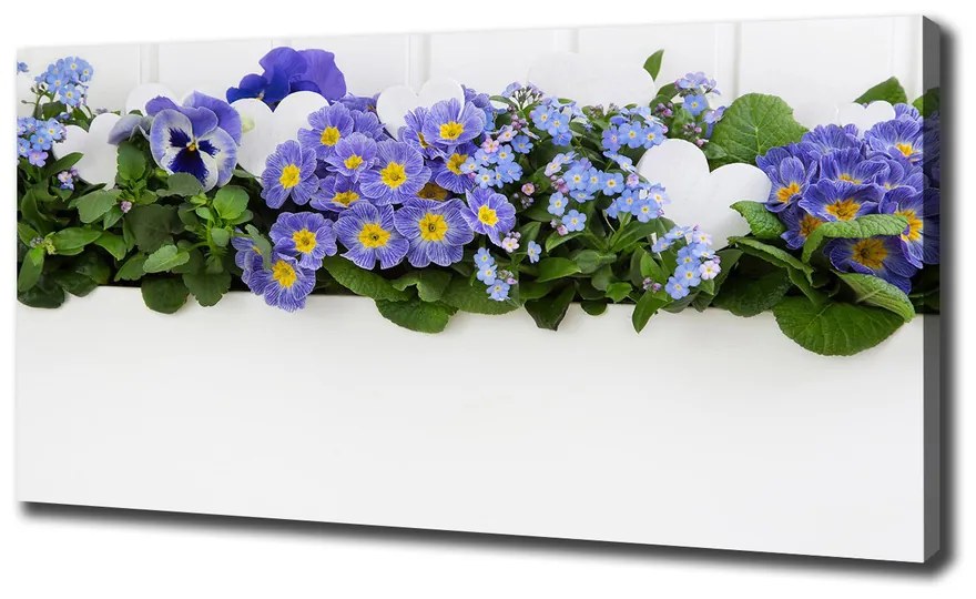 Wallmuralia Foto obraz na plátně do obýváku Modré květiny 140x70 cm