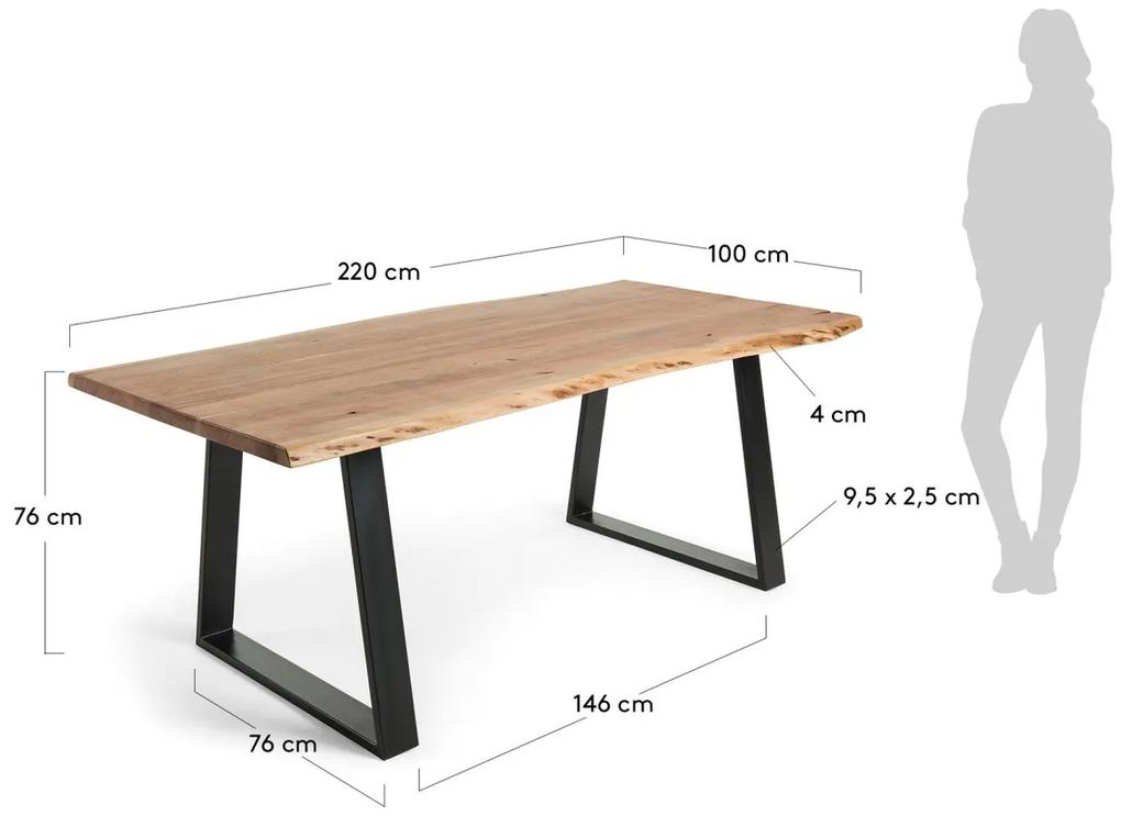 Akátový jídelní stůl Kave Home Alaia 220 x 100 cm