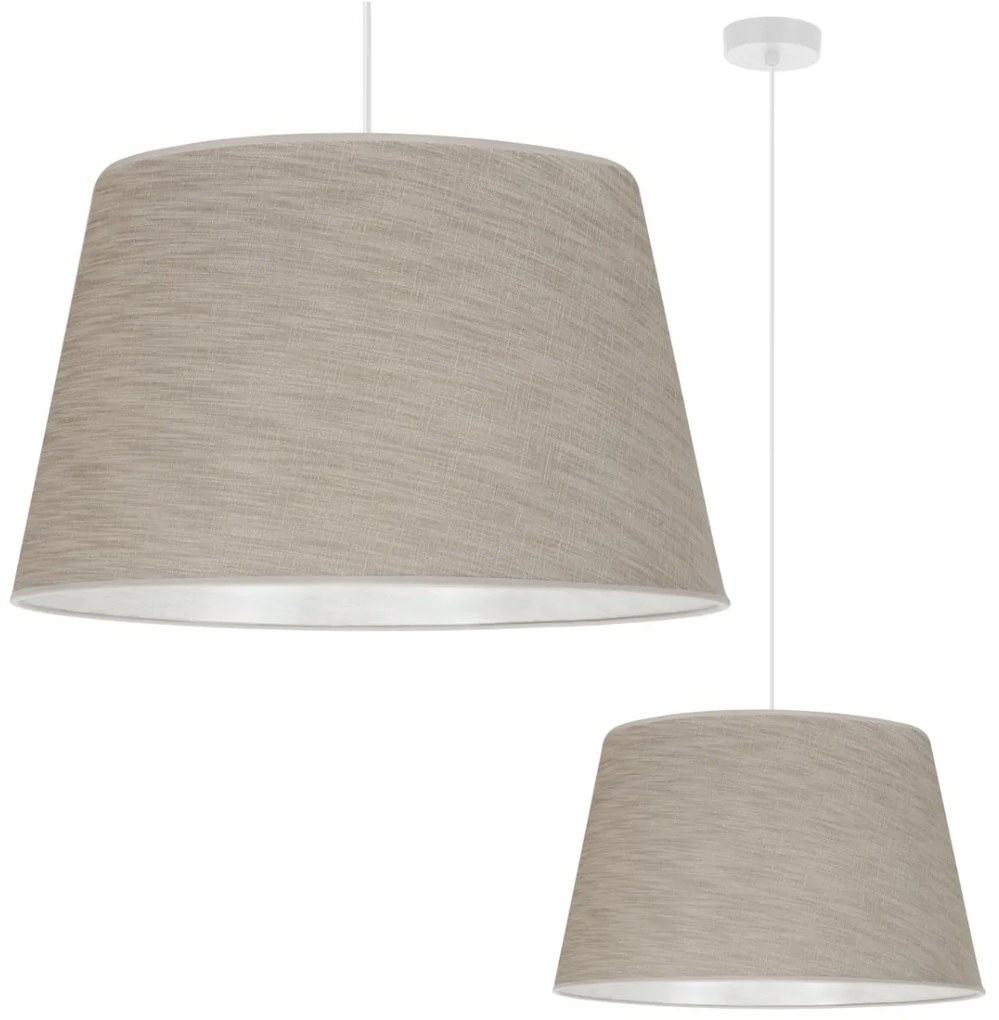 Závěsné svítidlo Jen, 1x béžové textilní stínítko, (fi 44 cm), w