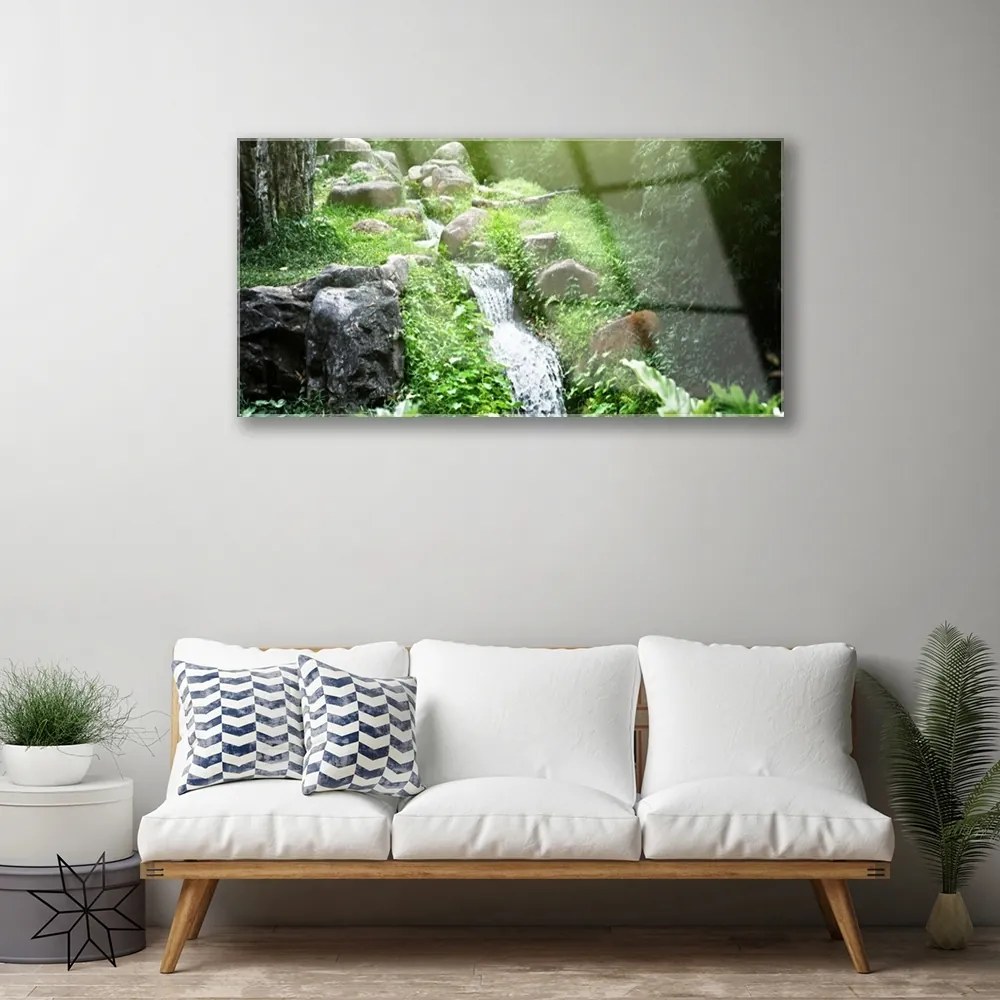 akrylový obraz Potom Trávy Příroda 100x50 cm