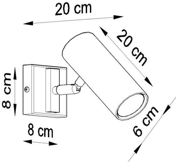 Sollux SL.0498 - Nástěnné bodové svítidlo DIREZIONE 1xGU10/40W/230V černá