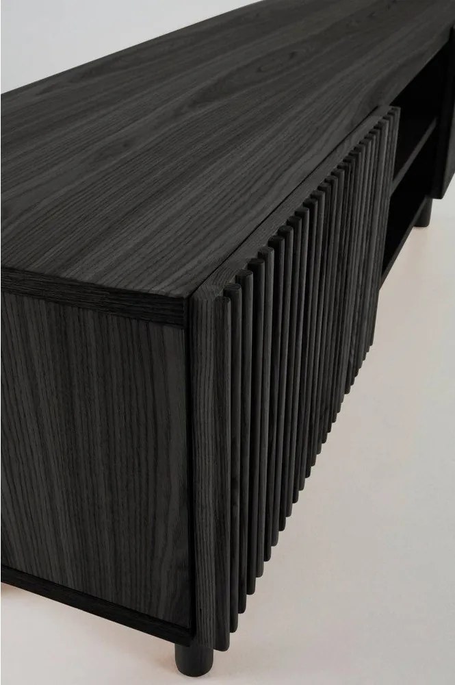 Černý TV stolek v dekoru jasanu 160x50x43 cm Sion – Jotex