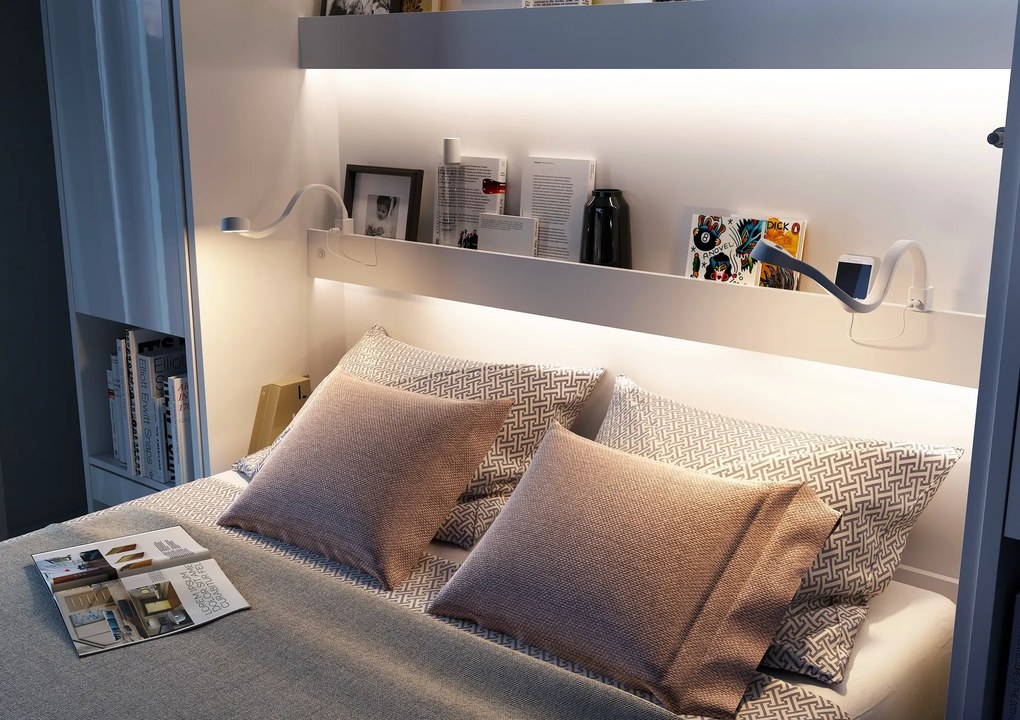 Casarredo Výklopná postel 90 REBECCA bílá lesk/bílá mat
