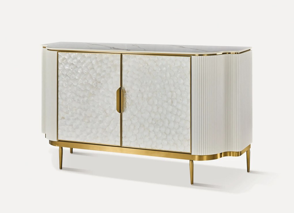 Komoda Stilig ST906C 150 cm krémová/zlatá